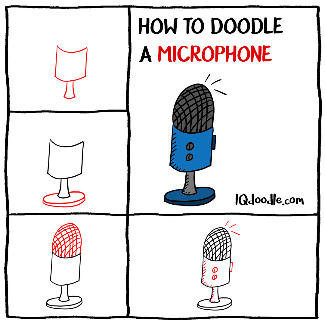 How to Doodle a Microphone - IQ Doodle School